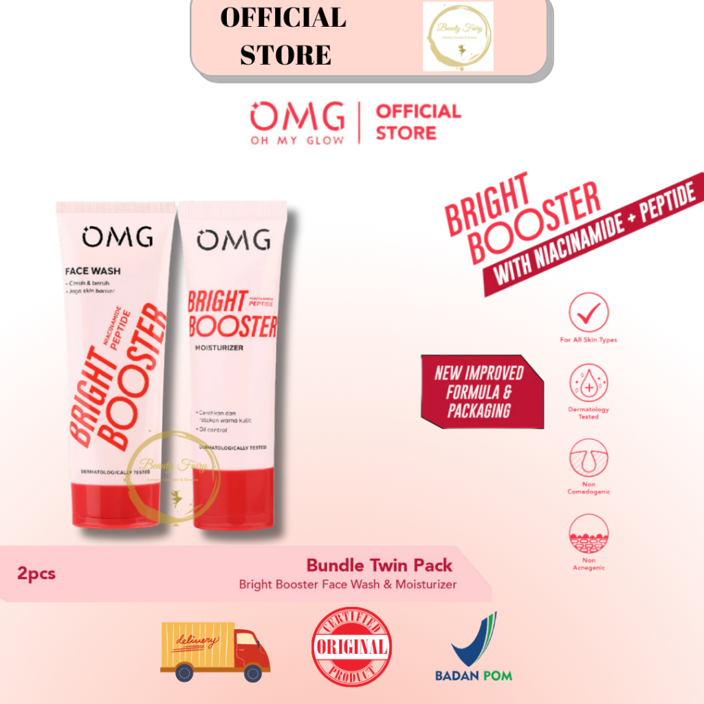Jual OMG Duo Clean & Bright Booster Kit ( Face Wash 50g + Moisturizing ...