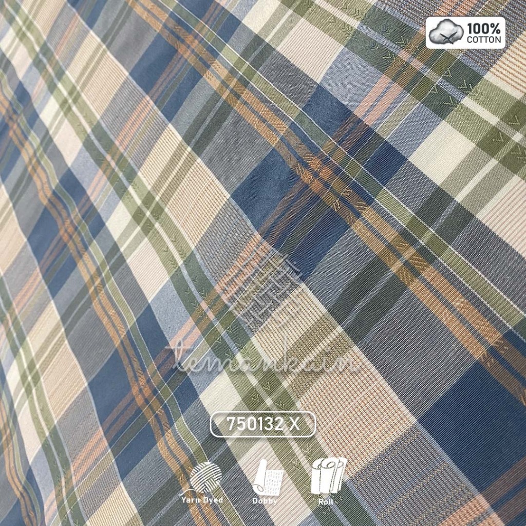 Jual (50 CM) Kain Yarn Dyed Katun Combed 30s Premium | Cotton Value ...