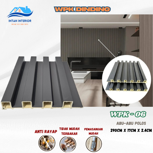 Jual Wall Panel Wpc Dekorasi Dinding 290/WPK-06 Abu-Abu Polos Dekorasi ...