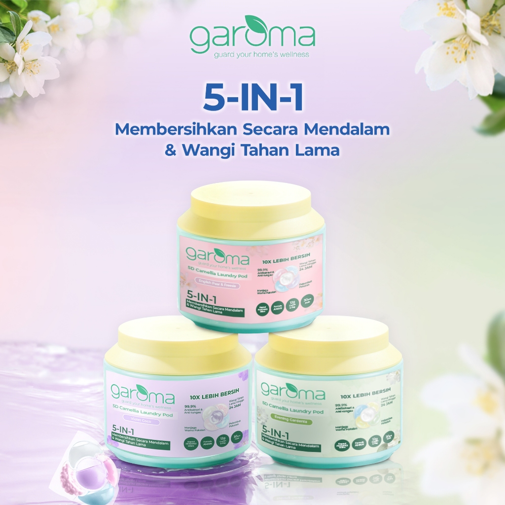Jual GAROMA 5D Camellia Laundry Pods | deterjen pod mesin cuci Pembersih Pewangi Pelembut ...