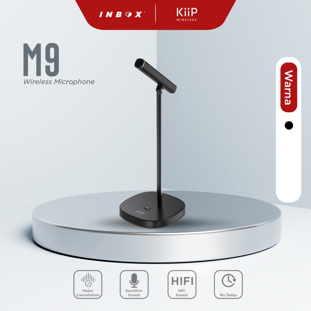 Jual KiiP Wireless M9 Microphone Desktop Table Mic HiFi Sound Quality Double Noise Cancelation ...