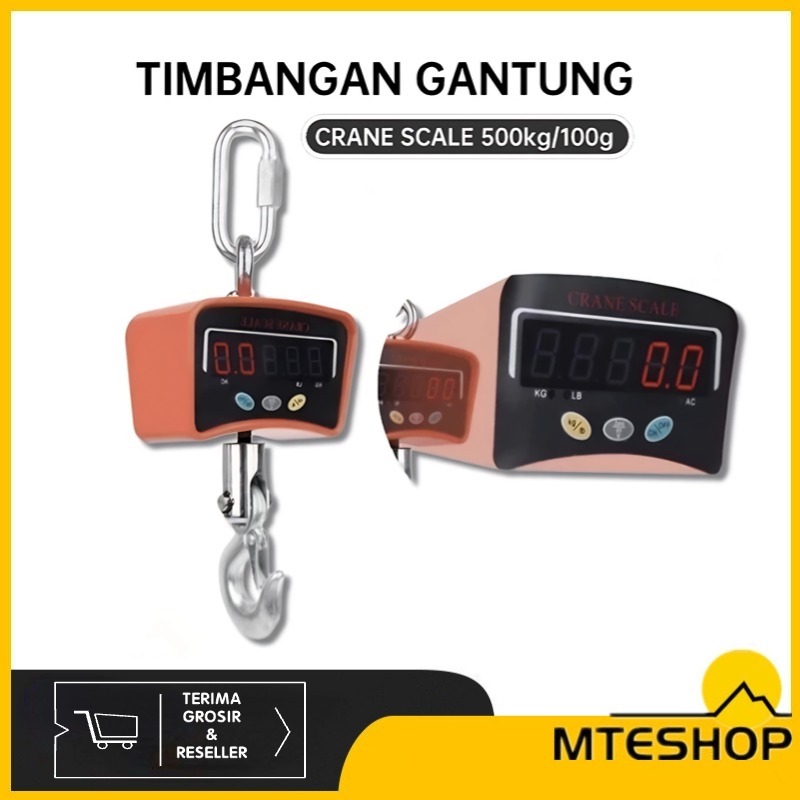 Jual MTE Timbangan Gantung Besi Digital Crane Scale Kapasitas 500kg/100g | Shopee Indonesia