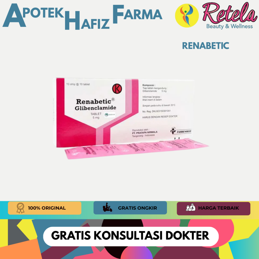 Jual RENABETIC 5MG 10 STRIP @10 TABLET | Shopee Indonesia