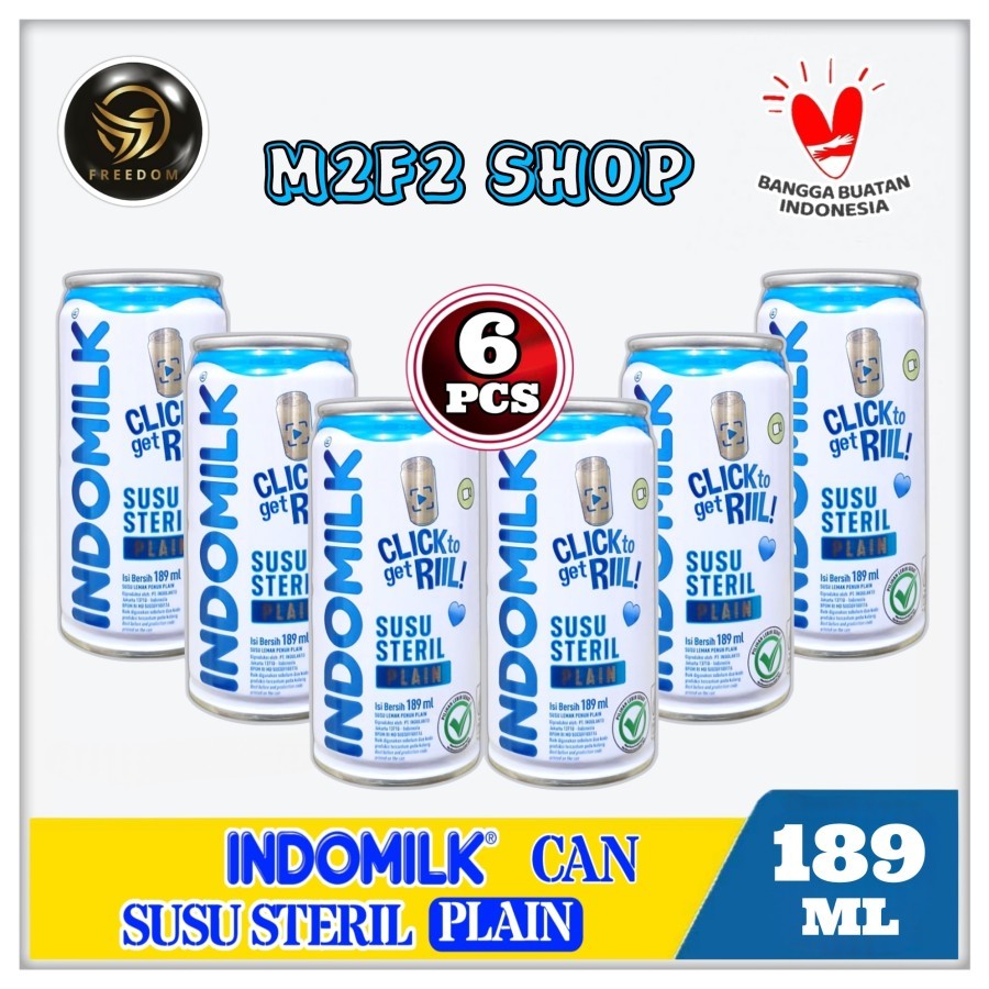 Jual Indomilk Susu Murni Steril Kaleng | Plain Can - 189 ml (Kemasan 6 ...