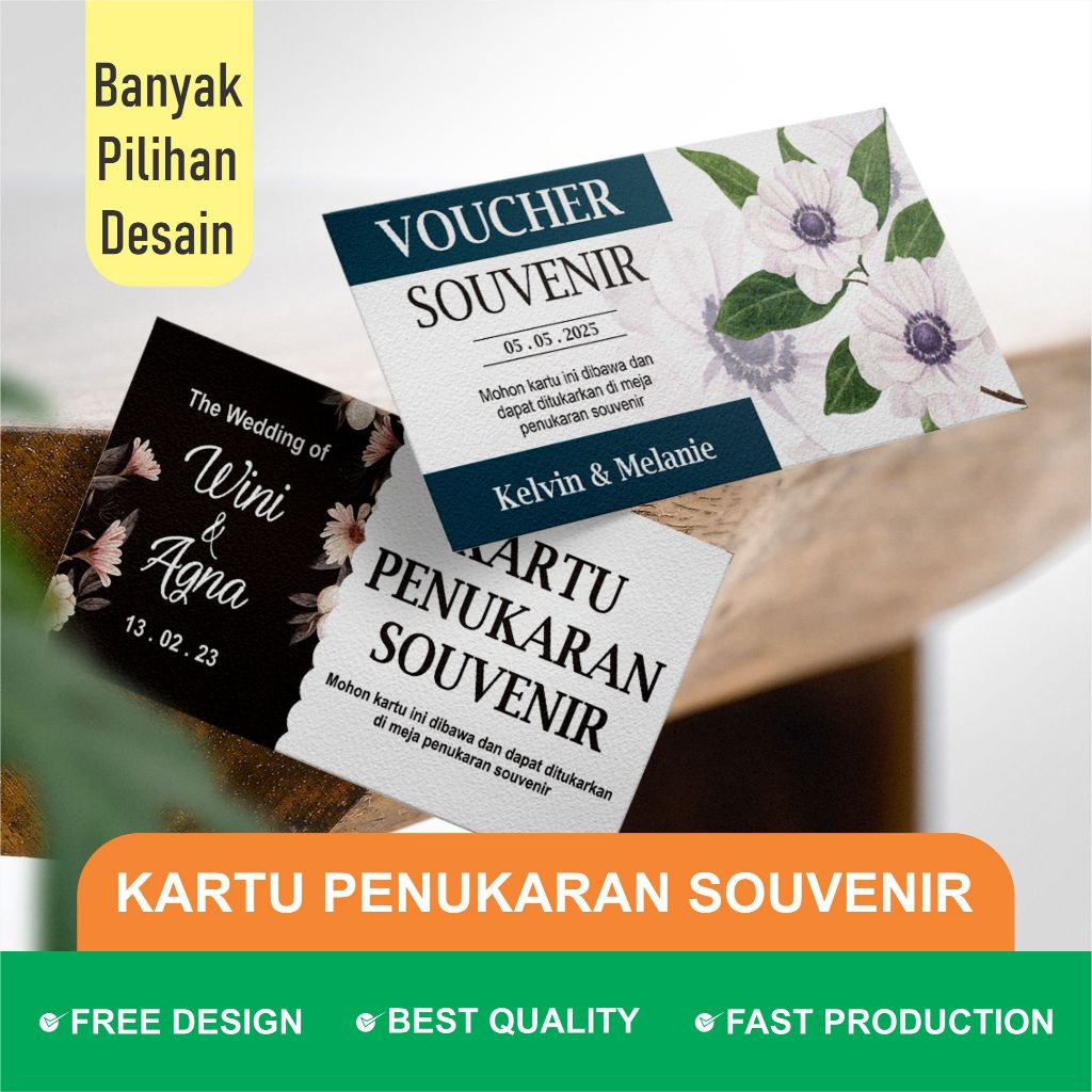 Jual Kartu Penukaran Souvenir pernikahan | Kupon Souvenir Custom ...