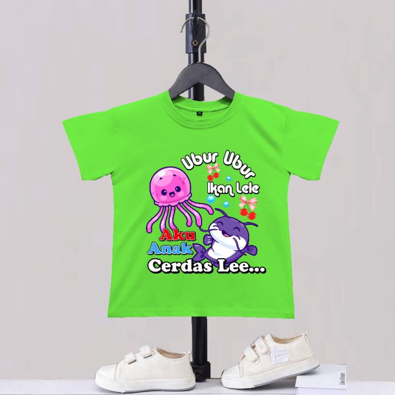 Jual ATASAN KAOS ANAK ANAK MOTIF UBUR IKAN LELE AKU ANAK CERDAS LEE UNTUK ANAK 1TAHUN-10TAHUN ...