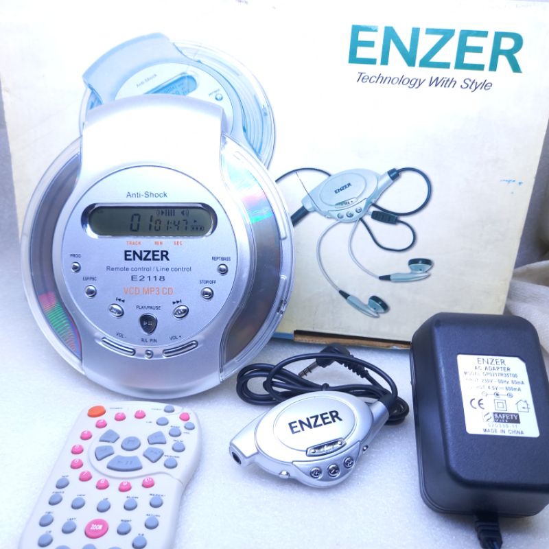 Jual Discman Enzer pemutar musik audio CD VCD MP3 player portable jadul ...