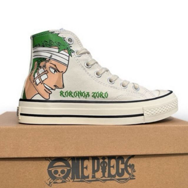 Jual ZORO SEPATU SERIAL ANIME ONEPIECE OFFWHITE HIGH | Shopee Indonesia