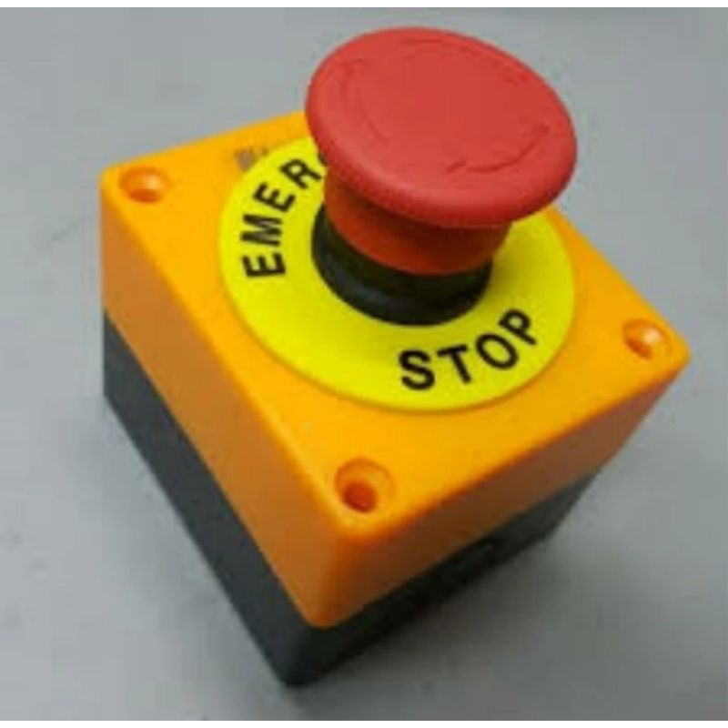 Jual Tombol push emergency Stop / on off / button merah + kotak box ...
