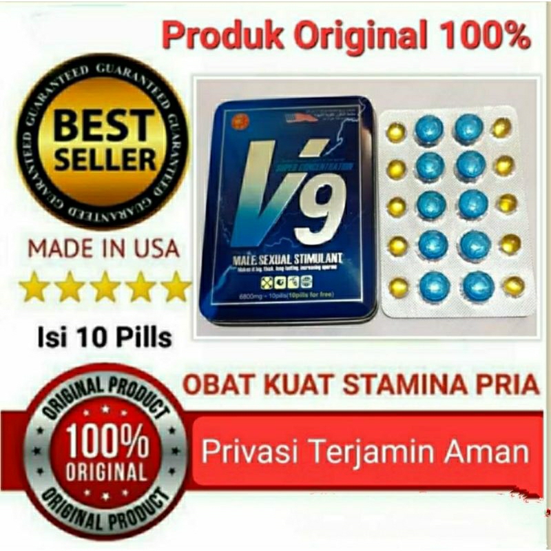 Jual V9 ASLI ORIGINAL OBAT KUAT PRIA DEWASA TAHAN LAMA PIL BIRU ASLI ...
