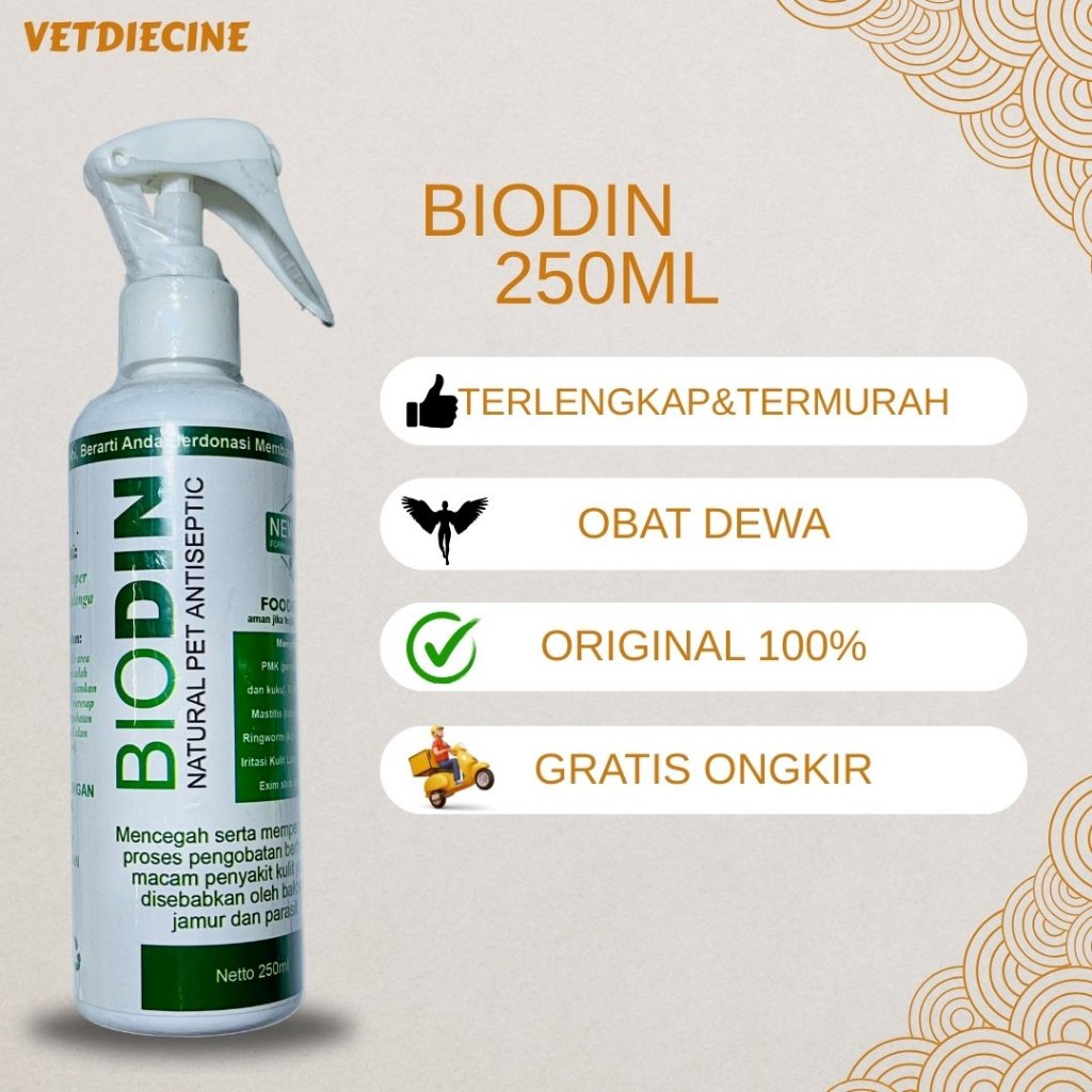 Jual Biodin Spray 250 ml - Biodin untuk PMK Sapi - Antiseptic Semprot ...