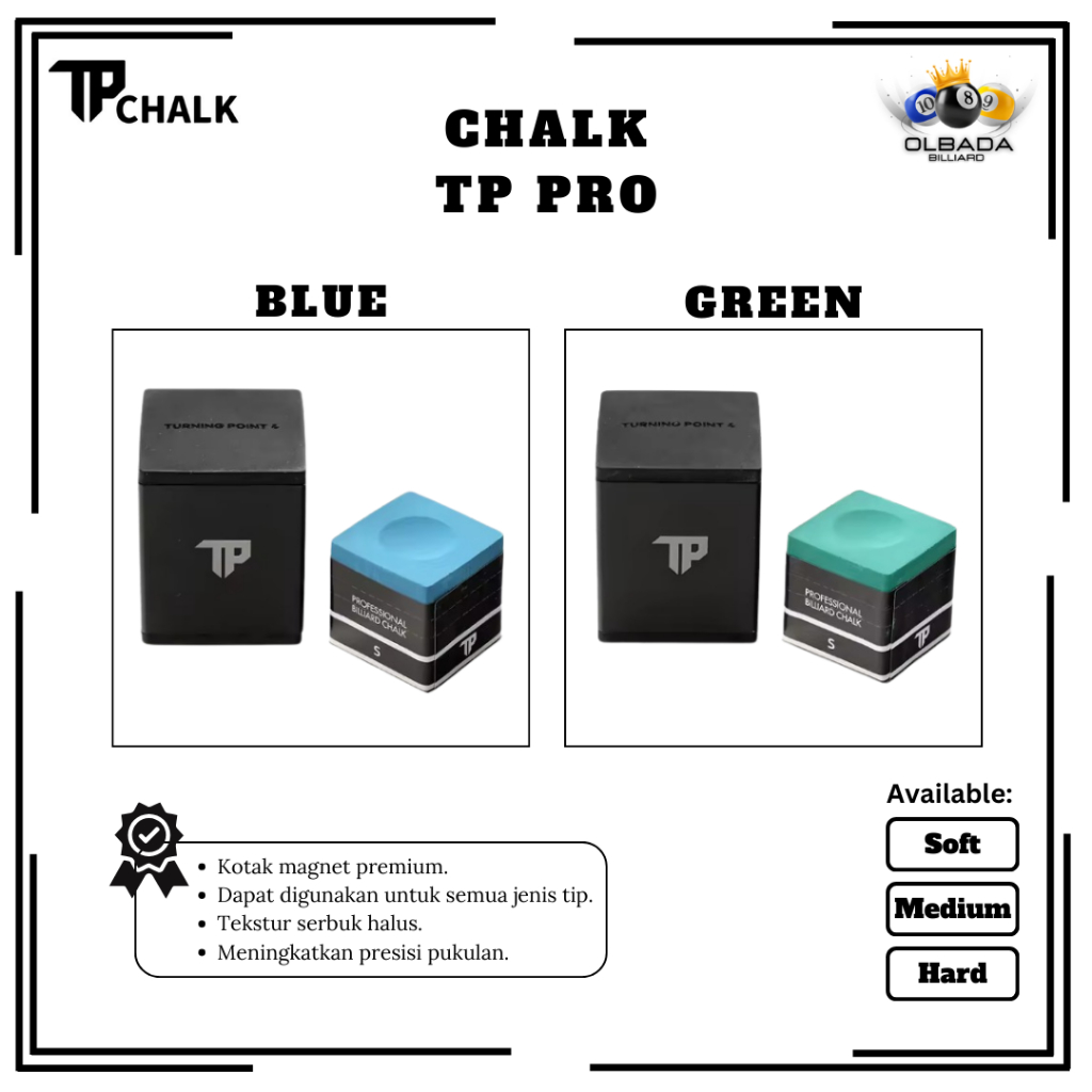 Jual TP Pro - Turning Point Pro Chalk Billiard Soft Medium Hard ...