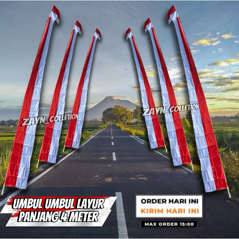 Jual UMBUL UMBUL LAYUR MERAH PUTIH/ BENDERA UMBUL UMBUL PANJANG | Shopee Indonesia