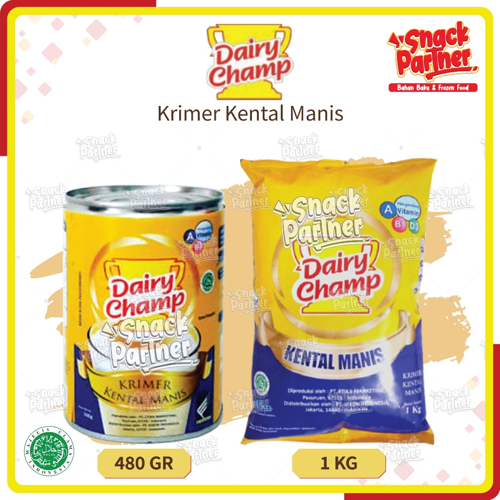 Jual DAIRY CHAMP | KRIMER KENTAL MANIS 480 GR / 1 KG | EVAPORASI 390 GR ...