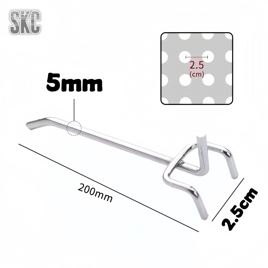 Jual 20pcs Hook Ram Gantungan Besi Display Barang - Diameter 5mm, Jarak ...