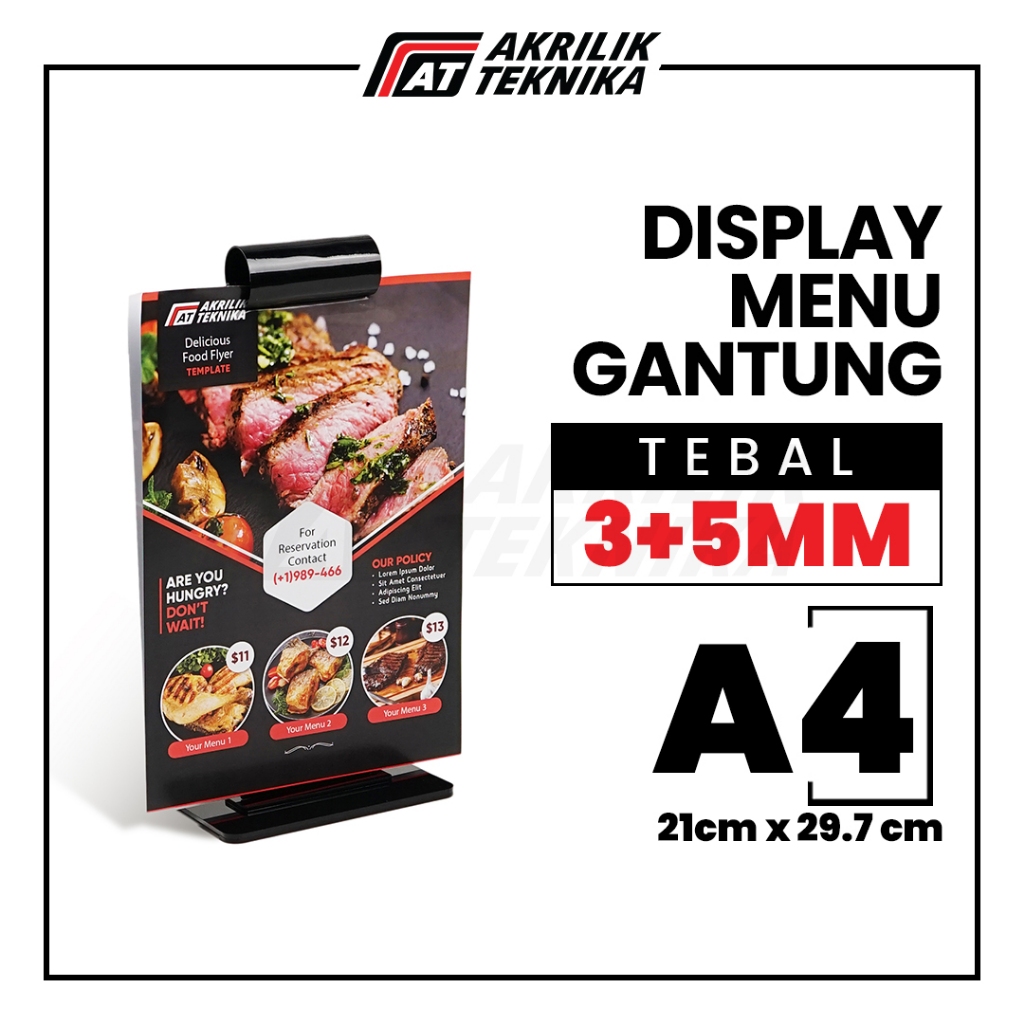 Jual Display Menu Akrilik Gantungan Resto - A4 | Shopee Indonesia