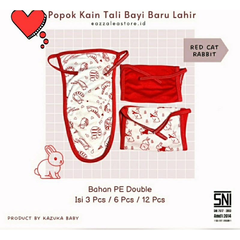 Jual 12Pcs Popok Kain Tali Bayu Baru Lahir Seri Warna Red Cat Rabbit ...