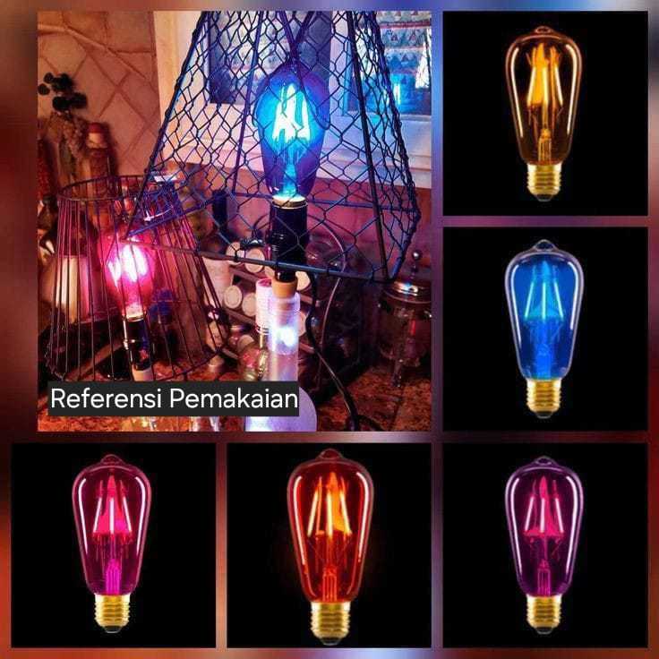 Jual Lampu Pijar Filamen 4W ST64 Kaca Bening Lampu Hias Cafe 4 watt E27 ...