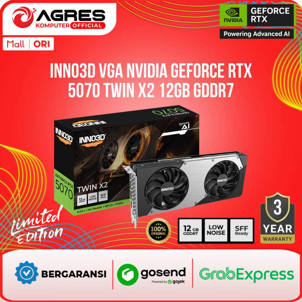 Jual INNO3D VGA NVIDIA GEFORCE RTX 5070 TWIN X2 12GB GDDR7 3 YEAR WARRANTY | Shopee Indonesia