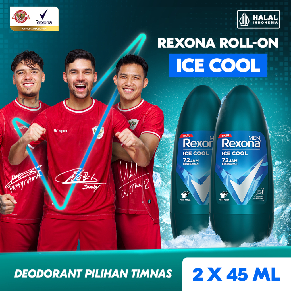 Jual REXONA Men Roll On Deodorant Ice Cool 45 mL x2 | Shopee Indonesia