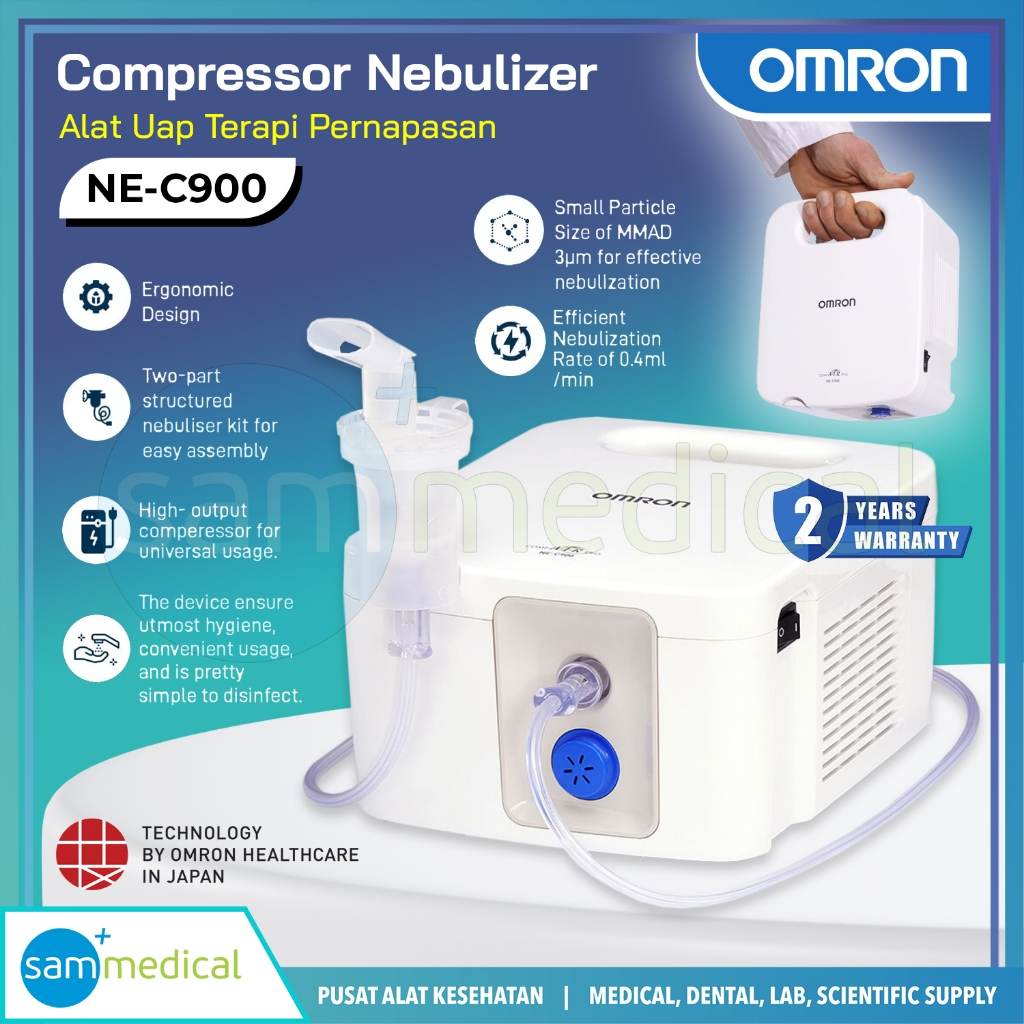 Jual Omron Nebulizer Compressor Nebulizer NE C 900 / Alat Terapi Uap / Nebuliser Kompresor ...