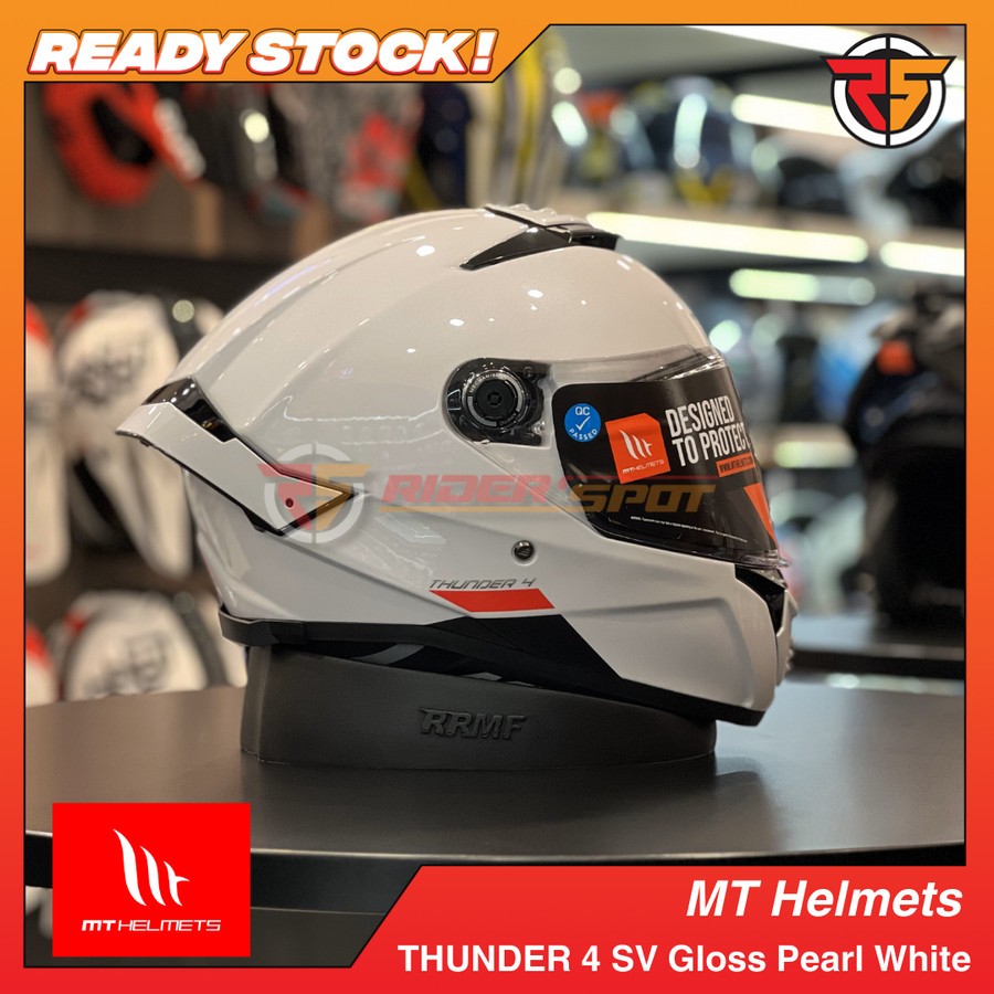 Jual Helm Motor MT HELMETS THUNDER 4 SV Solid A0 Gloss Pearl White ...