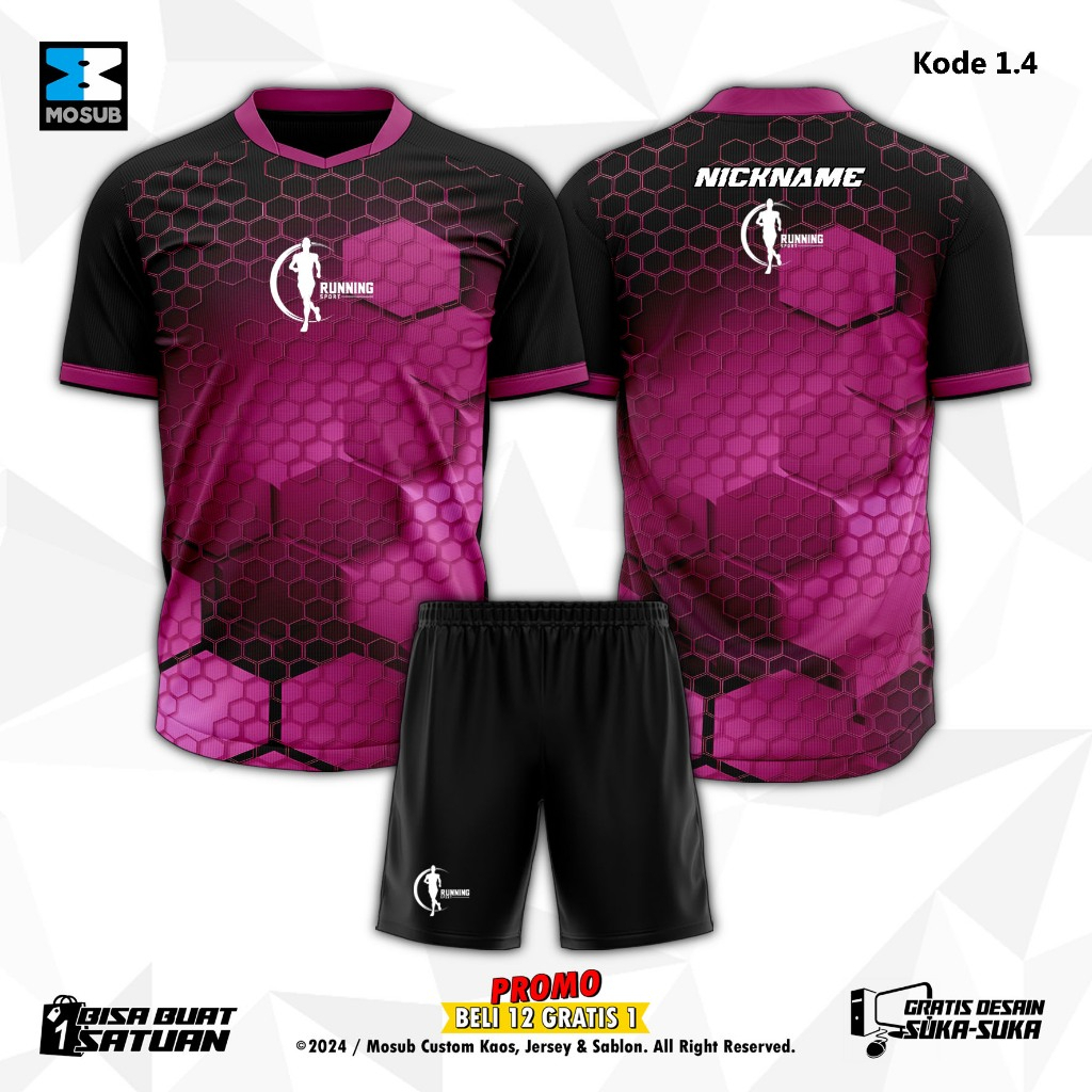 Jual Jersey Running Custom Full Printing Terbaru Kode 1.4 | Shopee ...