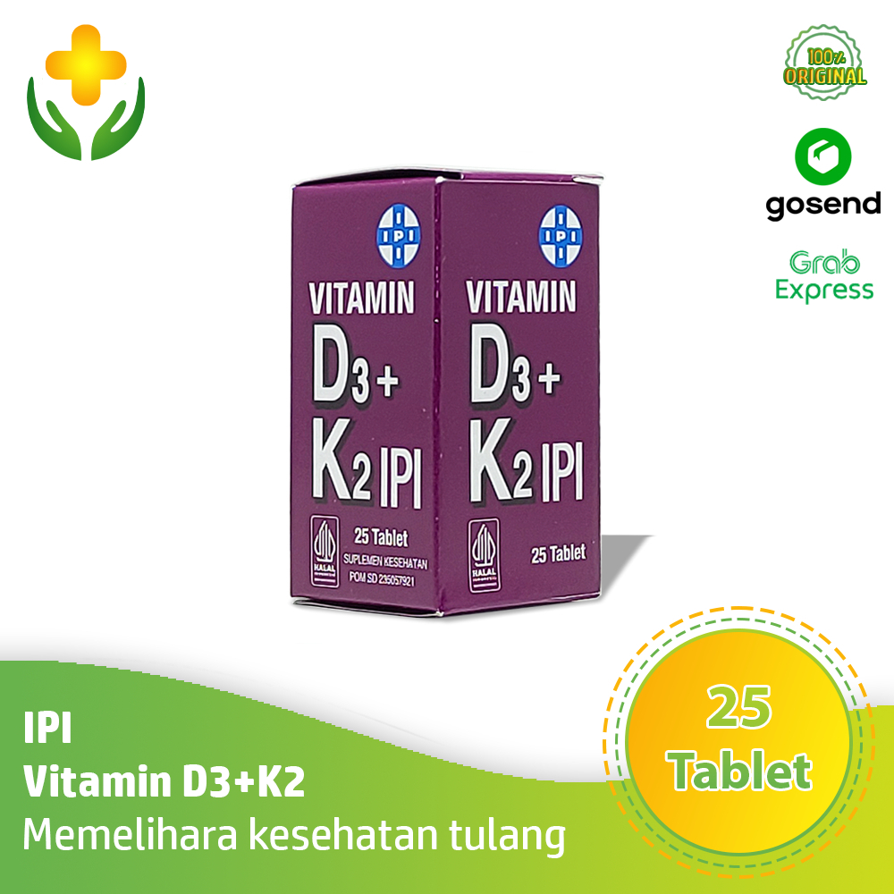 Jual Vitamin D3 + K2 IPI Botol 25 Tablet Suplemen Kesehatan Tulang ...