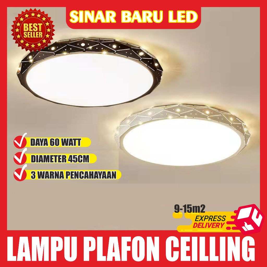 Jual Sinar Baru Led Lampu Plafon Minimalis Modern Gaya Bulat Pvc 60Watt ...