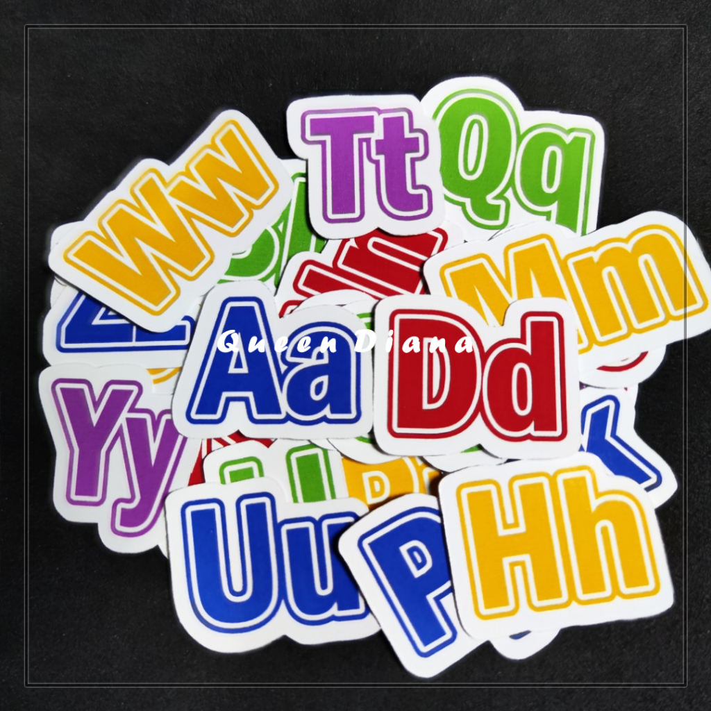 Jual stiker huruf alfabet kombinasi stiker huruf abjad besar dan kecil ...