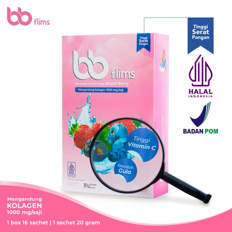 Jual BBFLIMS - Minuman Fiber Pelangsing Mixed Berry Dengan Kolagen ...