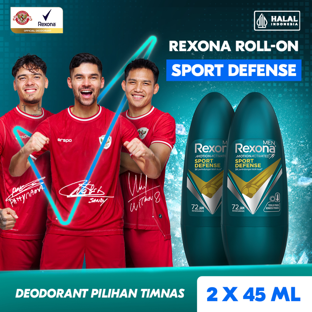 Jual Rexona Men Anti-Perspirant Deodorant Roll On Sport Defence 45ml Twin Pack | Shopee Indonesia