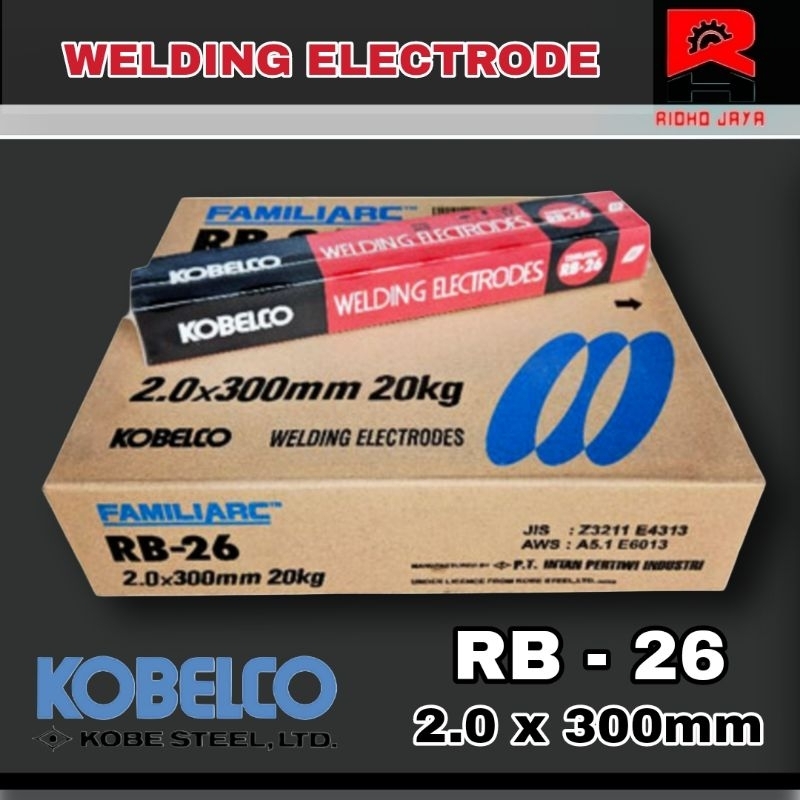 Jual Kawat Las RB26 RB 26 2.0mm x 300mm Familiarc Kobelco Welding ...