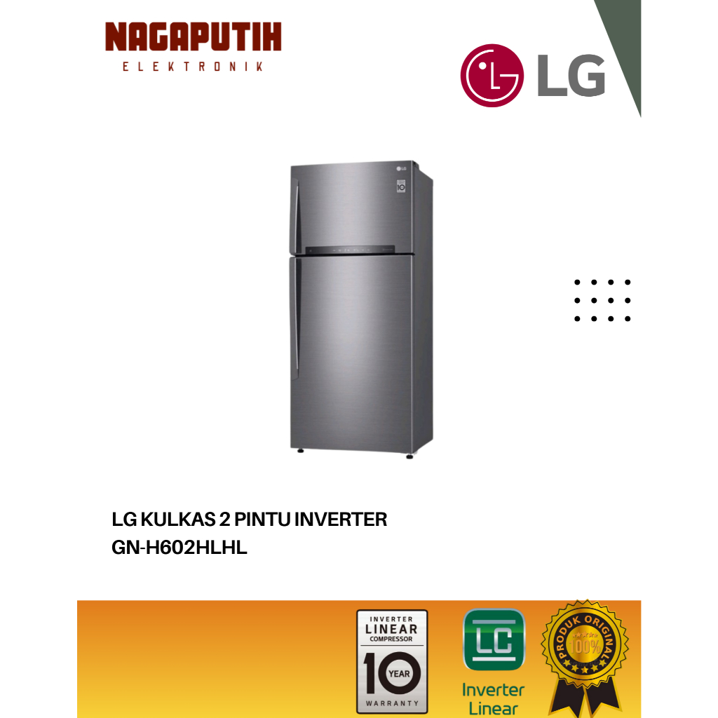 Jual LG Kulkas 2 pintu INVERTER GN-H602HLHL GARANSI RESMI | Shopee Indonesia