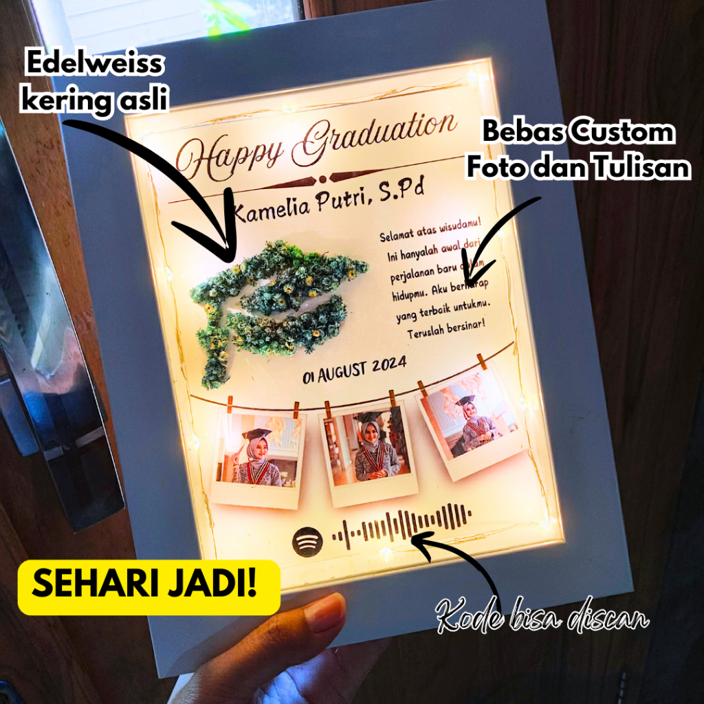 Jual KADO BINGKAI POTRAIT EDELWEISS PHOTO MUSIC SPOTIFY FRAME PIGURA 6R ...