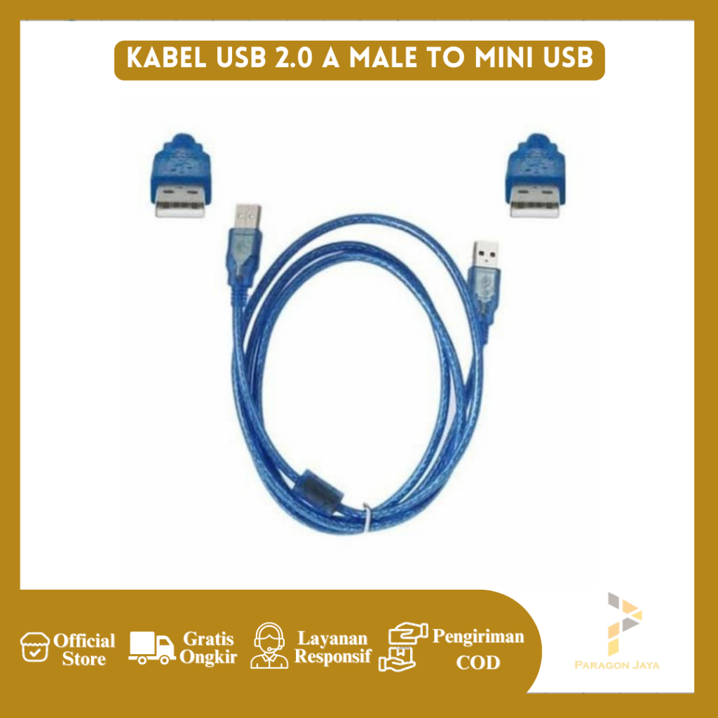 Jual Kabel USB 2.0 A Male to Mini USB B 5pin Male Data Cable 1,5M ...