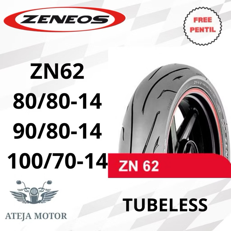 Jual Ban Motor Zeneos ZN62 Ring 14 80/80 90/80 100/80-14 Tubeless Medium compound untuk Matic ...