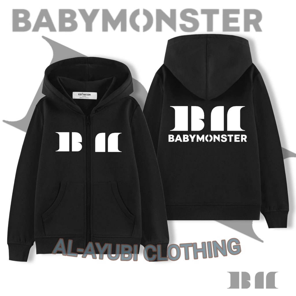 Jual Hoodie Zipper Anak Kpop Baemon Babymonster Logo / Jaket Resleting Anak Kpop | Shopee Indonesia