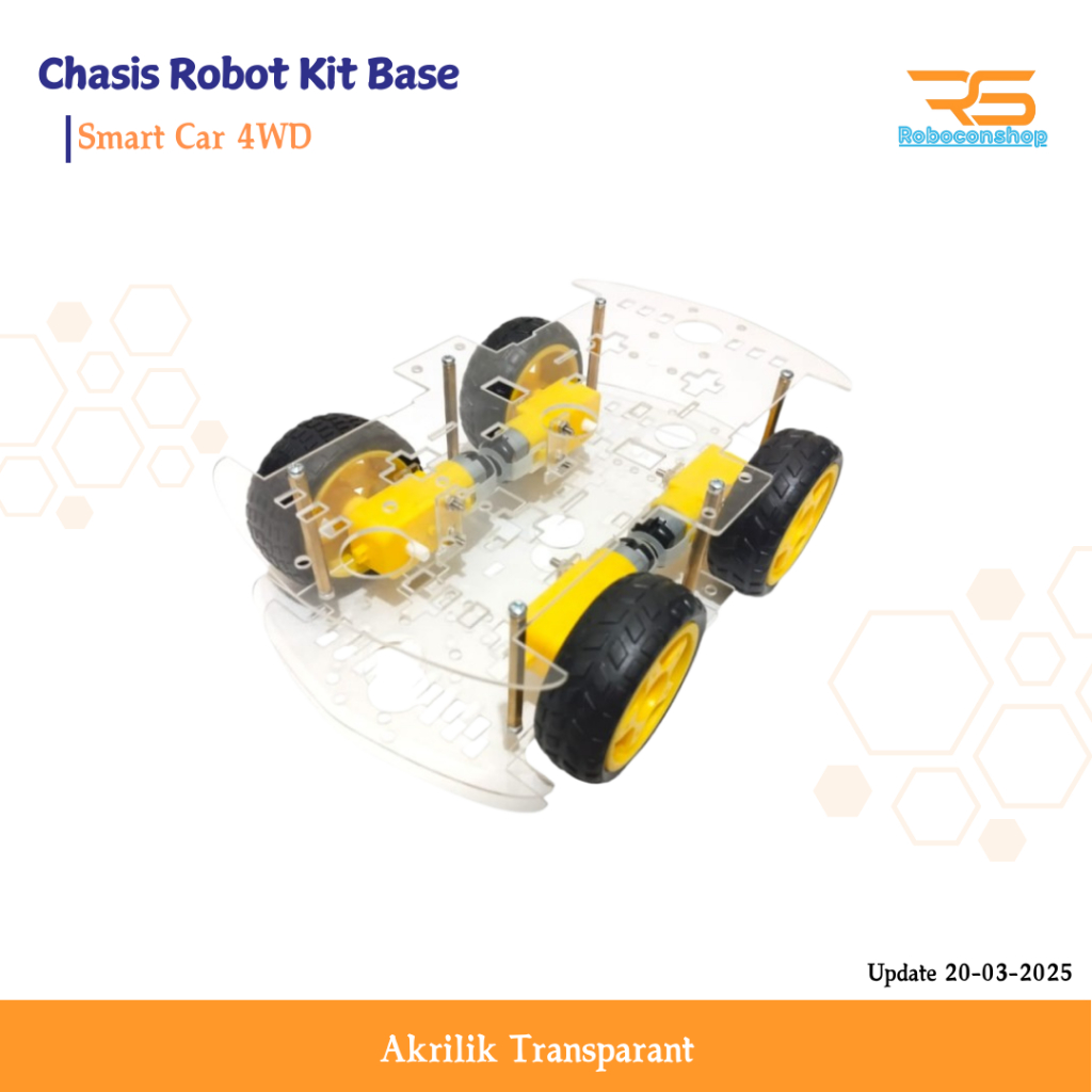 Jual Chasis Robot Kit Base Smart Car 4WD Akrilik Transparant | Shopee ...