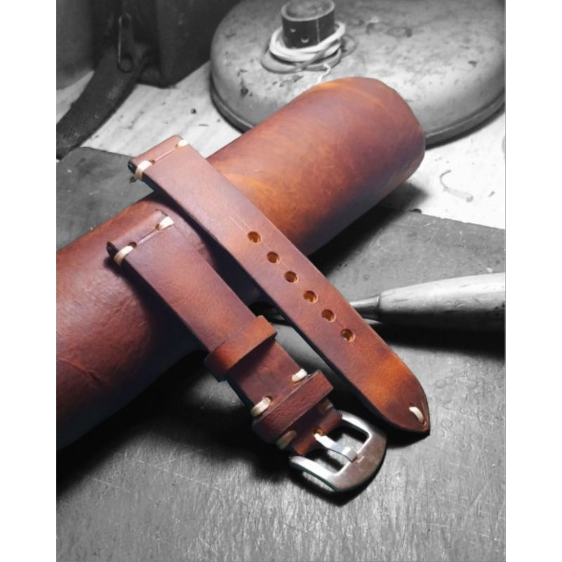 Jual Tali kalep jam kulit crazy horse/Strap jam kulit asli/tali jam ...