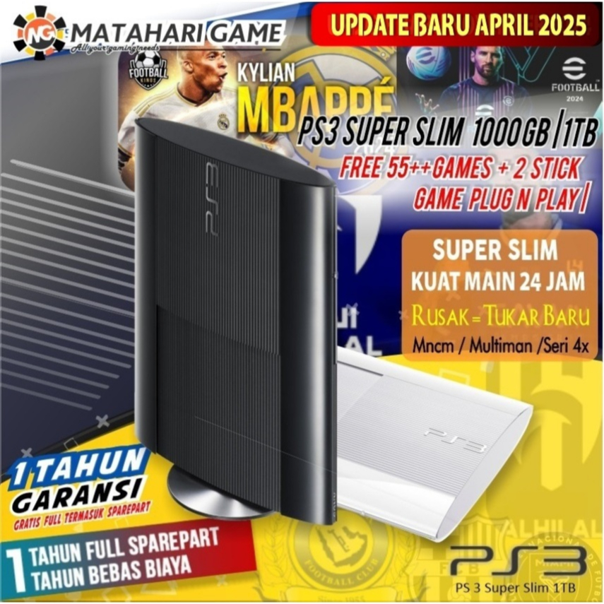 Jual PS3 Asli Sony Super slim CFW 1TB 1000GB | 500GB | 320GB - preloved Garansi 1 Tahun | Shopee ...