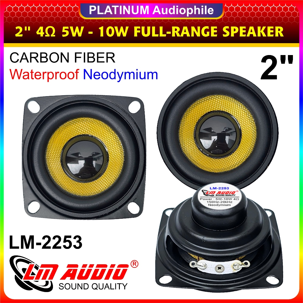 Jual Speaker 2 inch Fullrange 4 ohm 5W-10W Carbon fiber Hifi Speker 2 ...