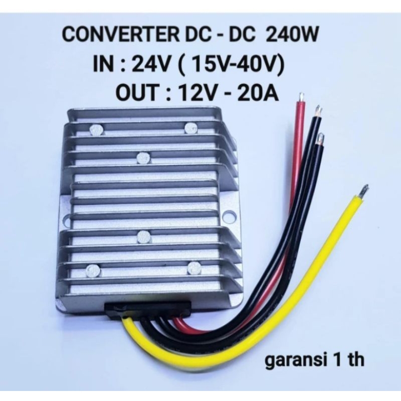 Jual Converter DC-DC Step Down DC 24V to 12V 20A Waterproof High ...
