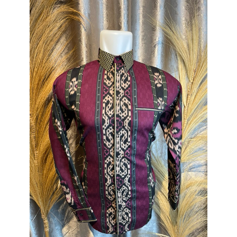 Jual KEMEJA BATIK DOBBY SMOCK FULL FURING TRICOT LENGAN PANJANG ...