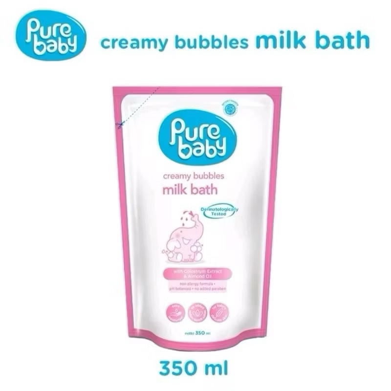 Jual PURE BABY CREAMY BUBBLES MILK BATH REFILL 350 ML | Shopee Indonesia