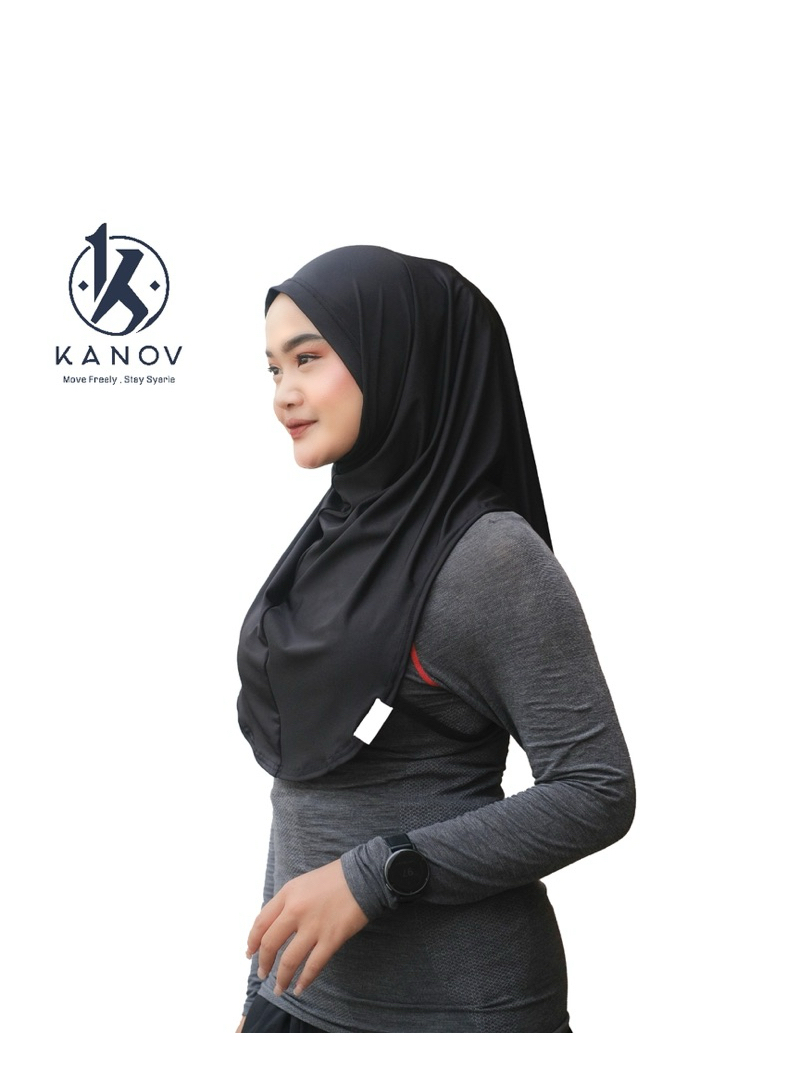 Jual Kanov Buzyra Black - Kerudung Hijab Sporty Olahraga | Shopee Indonesia