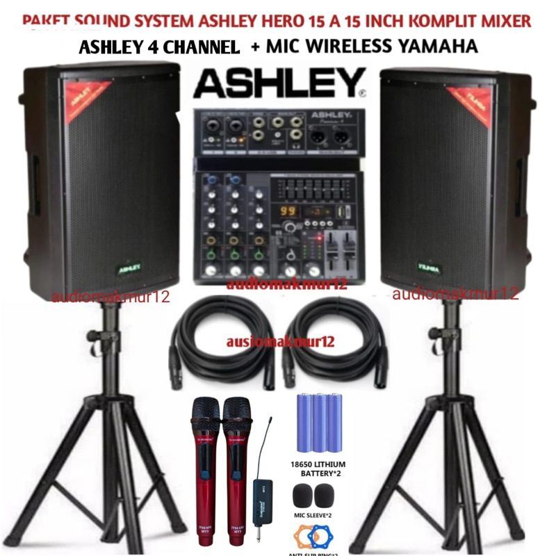 Jual Speaker Sound System Ashley HERO 15A HERO15A 15 Inch Komplit Mixer Ashley 4 Channel Channel ...