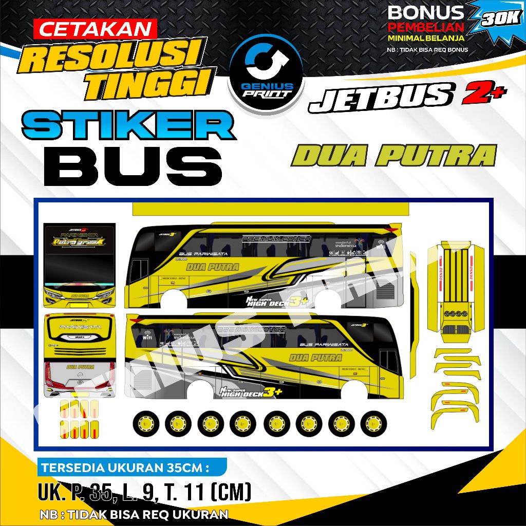 Jual STIKER MINIATUR BUS JETBUS 2+ LIVERY DUA PUTRA | PUTRA ALJABAR ...