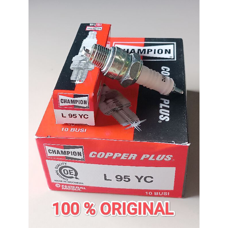 Jual BUSI CHAMPION 2T DRAT PENDEK L95 YC 100% ORIGINAL MOTOR RXKING FORCE FIZR ALFA SIGMA ...