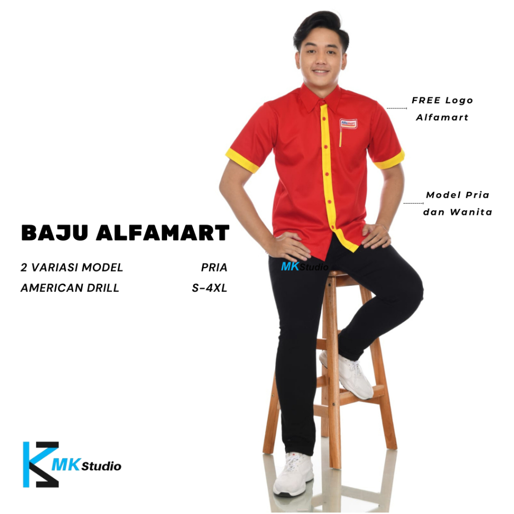 Jual Seragam Kasir Alfamart/Baju Kerja Alfamart Lengan Pendek/Kemeja ...